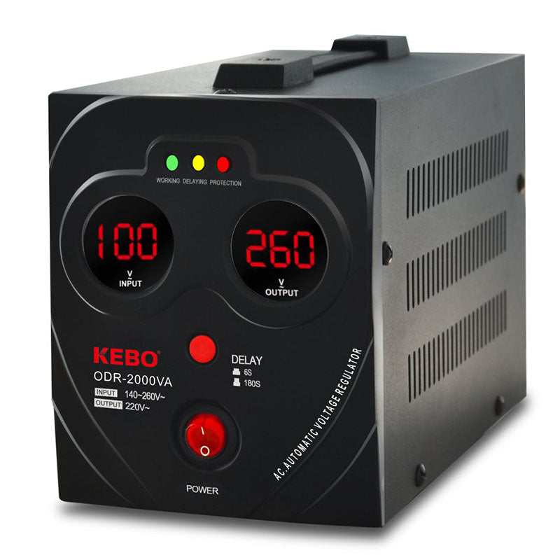 Stabilisateur de tension KEBO , ODR-2000VA-100V/260V – tuni-smart-innovation